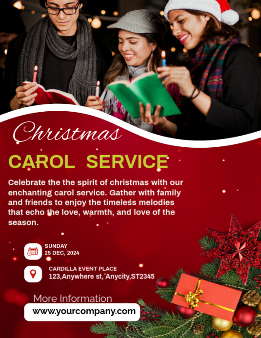Christmas Carol Service flyer Template | PosterMyWall