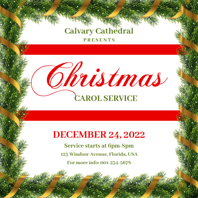 Christmas Carol Service Flyer Template | PosterMyWall