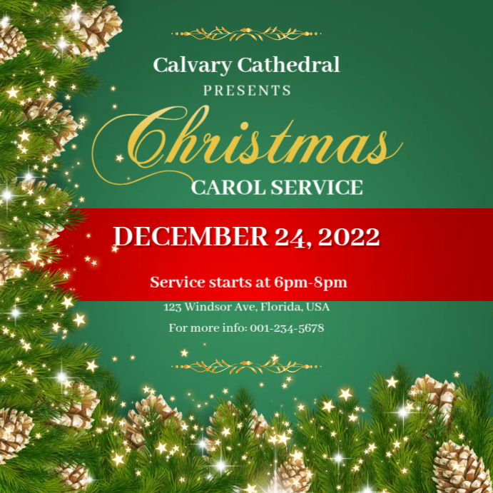 Christmas Carol Service Flyer Template | PosterMyWall