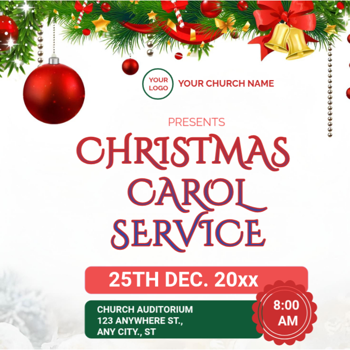 Christmas Carol Service Invitation Template | PosterMyWall