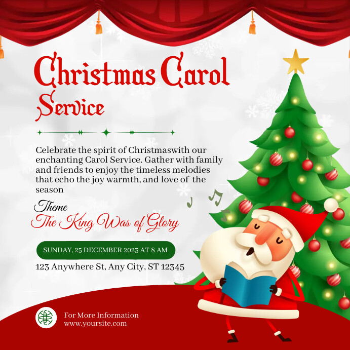 Christmas Carol Service Poster Templat | PosterMyWall