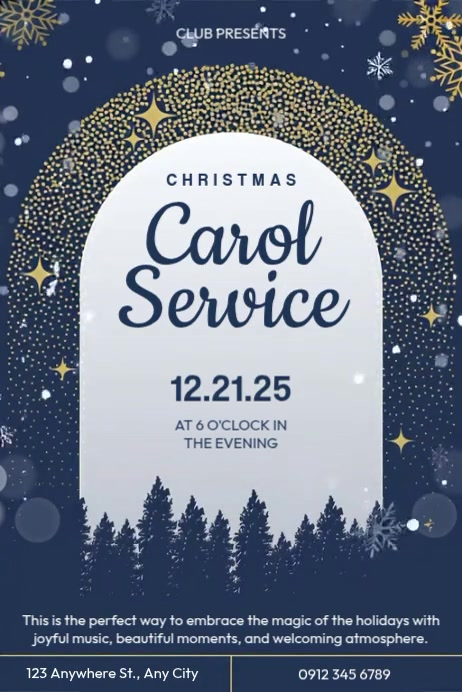 Christmas Carol Service Poster Template | PosterMyWall
