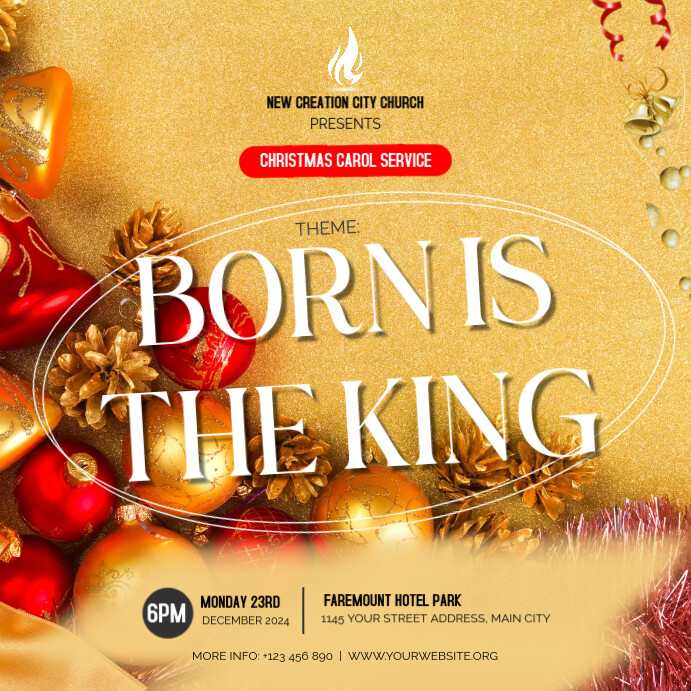 Christmas carol service poster Template | PosterMyWall