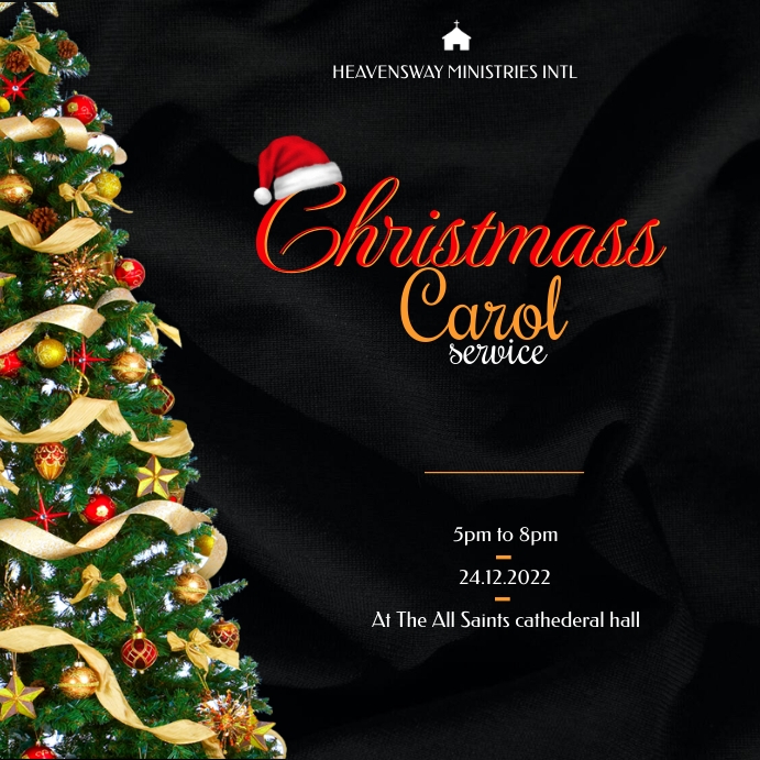 Christmas carol service template | PosterMyWall