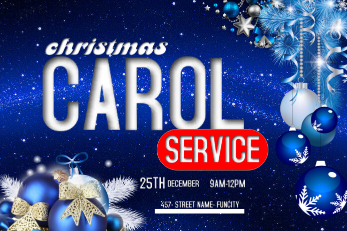 christmas carol service template | PosterMyWall