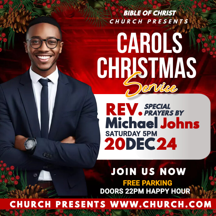 Christmas Carol services Template | PosterMyWall
