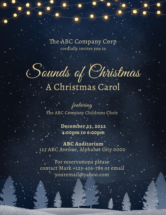 Christmas Carol Template | PosterMyWall