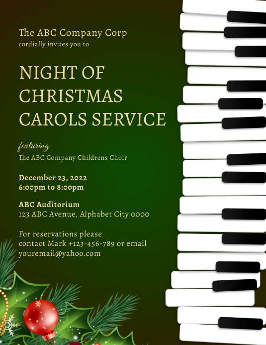 Copy of Christmas Carol Template | PosterMyWall