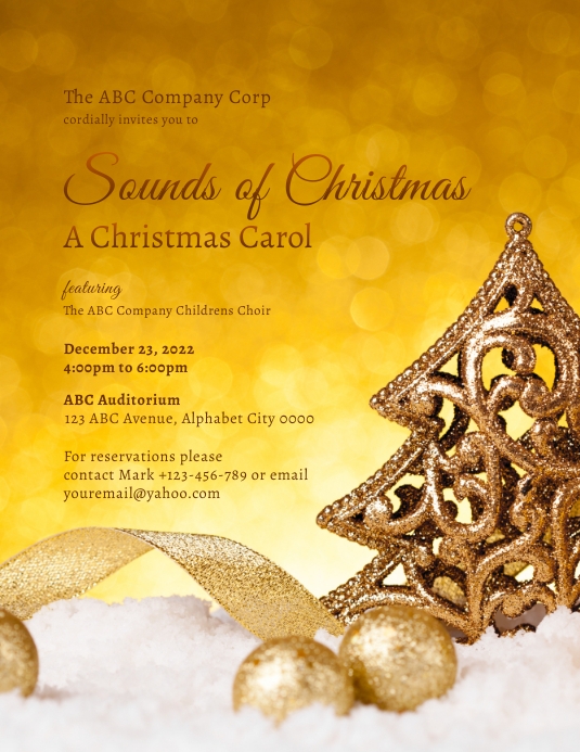 Plantilla de Christmas Carol Template | PosterMyWall