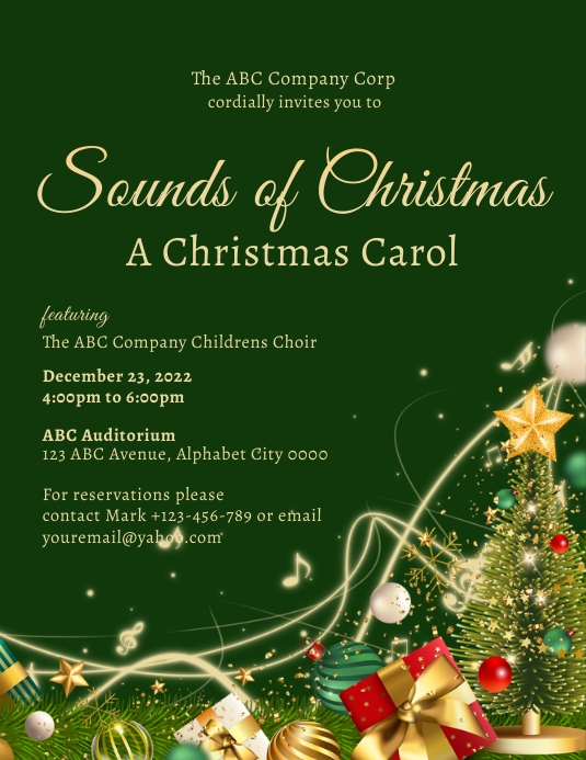 Christmas Carol Template | PosterMyWall