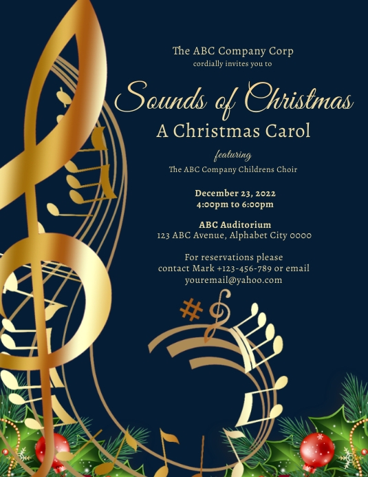 Christmas Carol Template | PosterMyWall