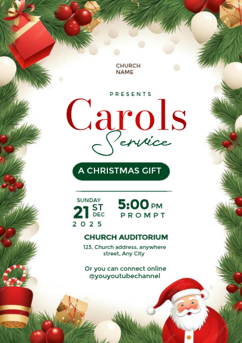 Christmas carol template | PosterMyWall