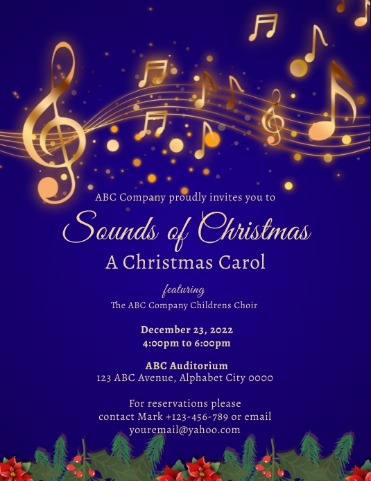 Copy of Christmas Carol Template | PosterMyWall