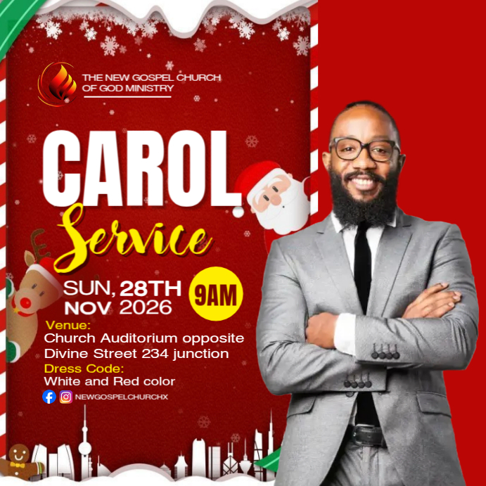 christmas carol template | PosterMyWall