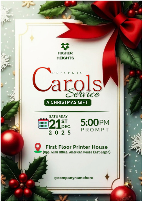 Christmas Carol template | PosterMyWall