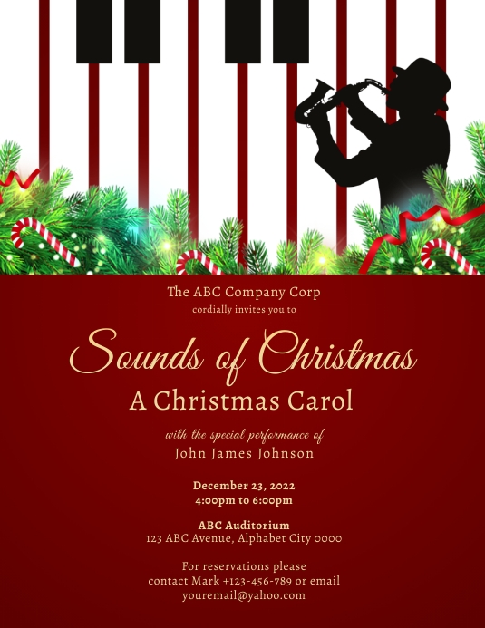 Christmas Carol Template | PosterMyWall