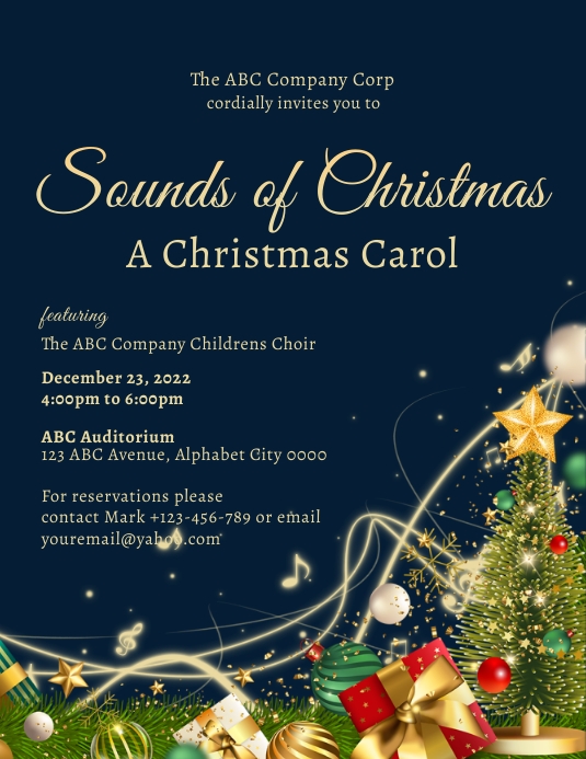 Christmas Carol Template | PosterMyWall