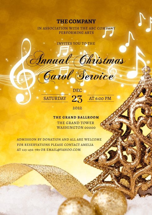 Copy of Christmas Carol Template | PosterMyWall