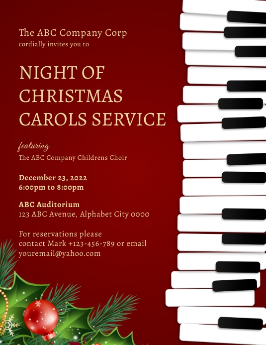 Christmas Carol Template | PosterMyWall