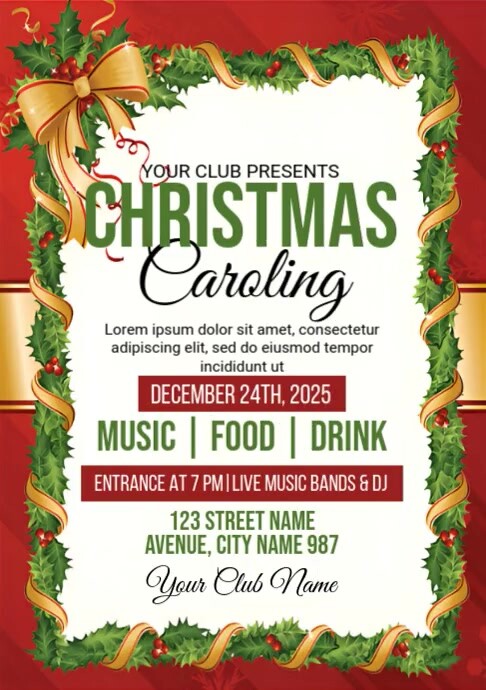 Christmas Caroling Template | PosterMyWall