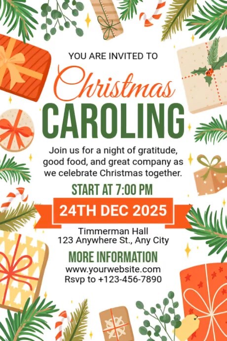 Christmas Caroling Template | PosterMyWall