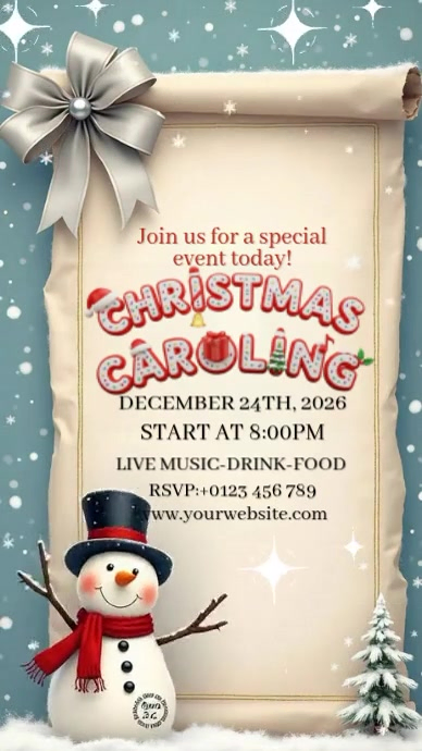 Christmas Caroling Event Reel Template | PosterMyWall