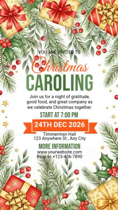 Christmas Caroling Invitation Template | PosterMyWall