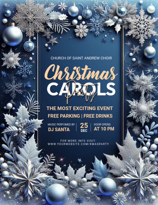 Christmas Carols Invitation Flyer (us Letter) Template | PosterMyWall