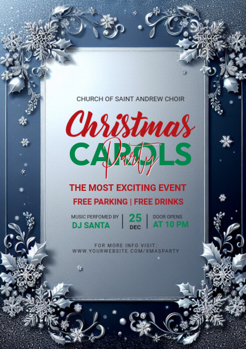 Plantilla de christmas carols invitation template, | PosterMyWall