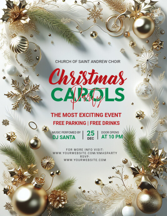 Christmas Carols Invitation Template, Flyer (us Letter) | PosterMyWall