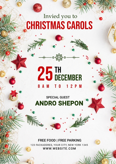 Christmas Carols Service Template | PosterMyWall