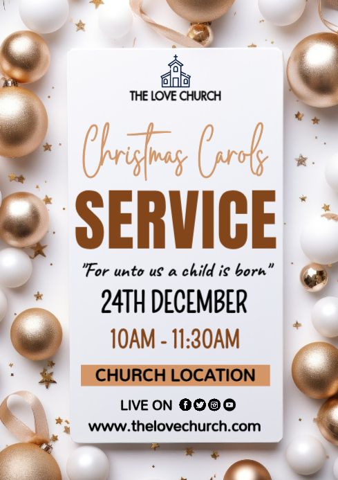 Christmas Carols Service Flyer Template | PosterMyWall