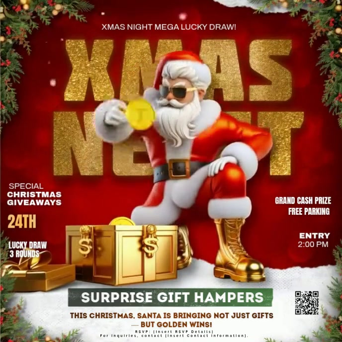 Plantilla de Christmas cash prizes | PosterMyWall