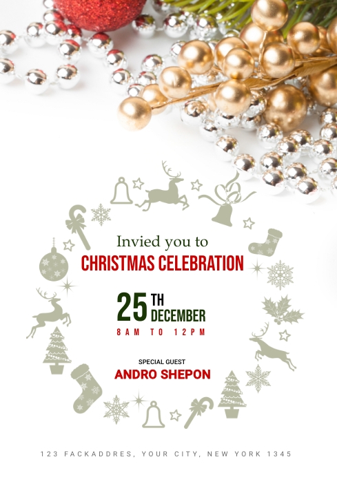 Christmas Celebration Card Template | PosterMyWall