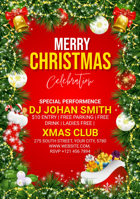 Christmas celebration Template | PosterMyWall