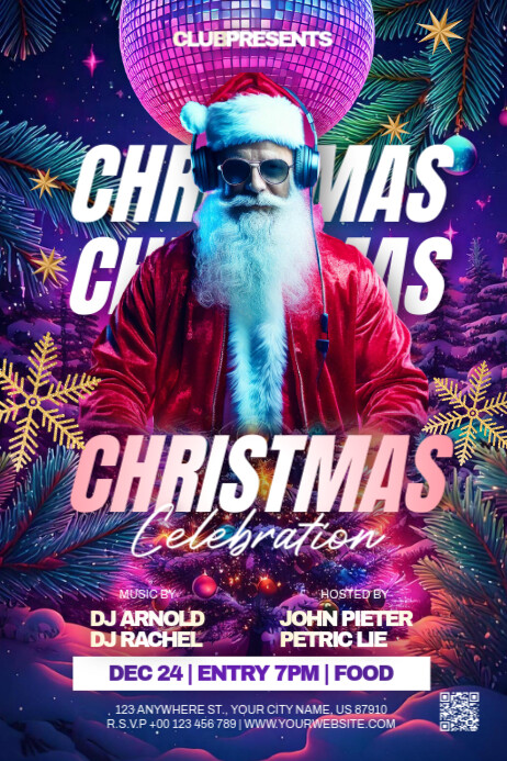 Christmas Celebration Event Flyer Poster Template | PosterMyWall