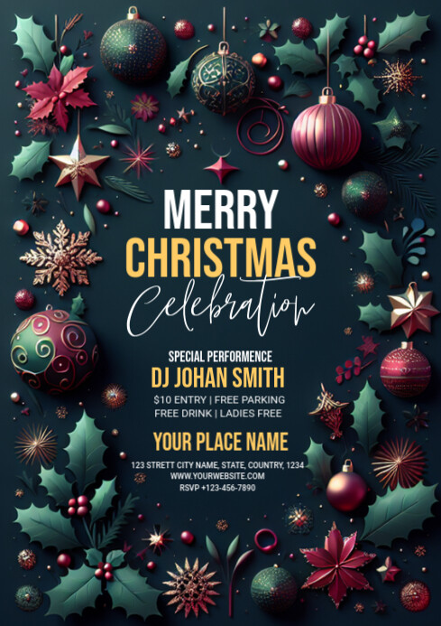 Christmas Celebration Flyer Template | PosterMyWall