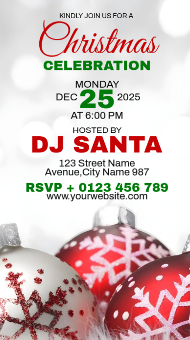Christmas Celebration Formal Invitation Poster Template | PosterMyWall