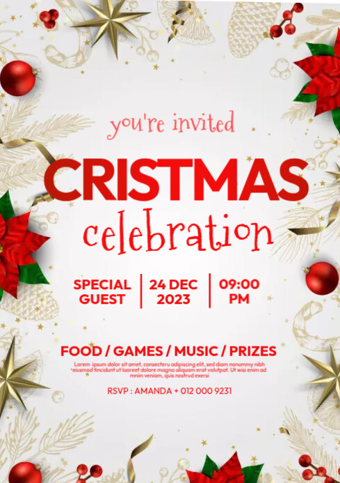 Christmas Celebration Party Template | PosterMyWall