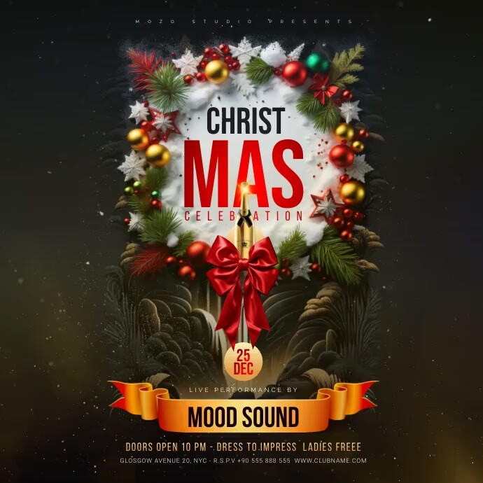 Christmas Celebration Party Instagram Ad Template | PosterMyWall