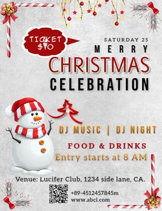 Christmas Celebration Party Invite Flyer (us Letter) Template ...