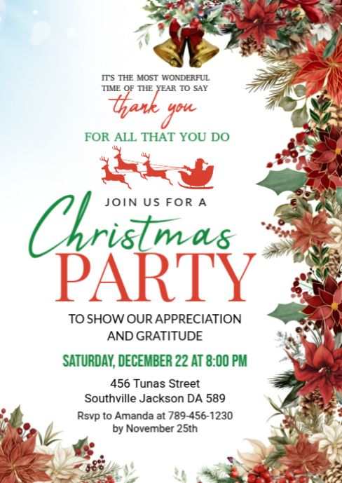 Christmas Celebration Poster A6 Template | PosterMyWall