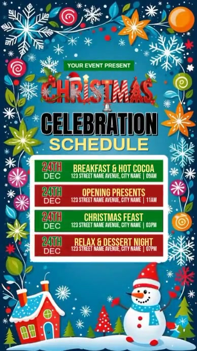 Christmas Celebration Schedule Template | PosterMyWall