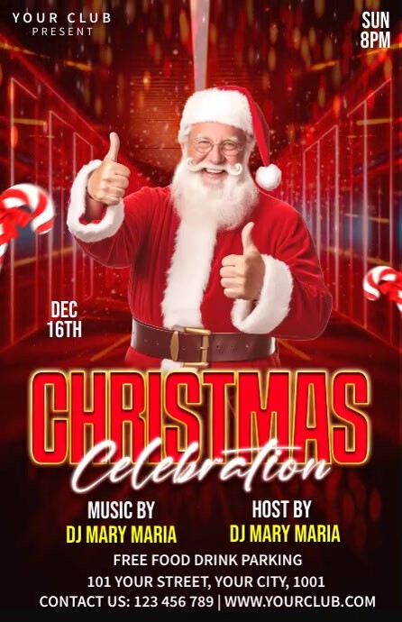 christmas celebration video ads flyer Template | PosterMyWall
