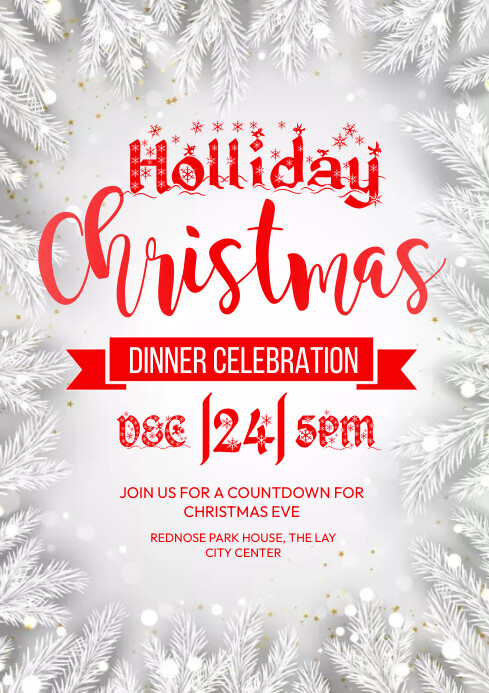 Christmas Celebration White Theme Template | PosterMyWall