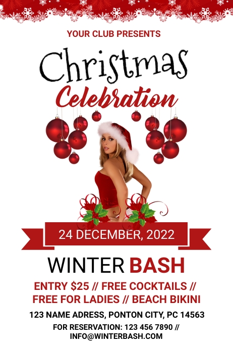 Christmas Celebration Winter Bash Template | PosterMyWall