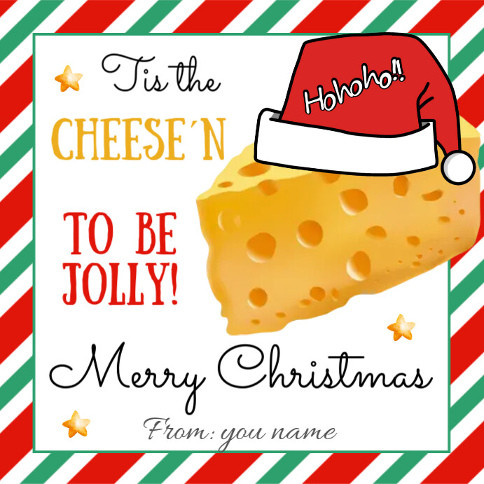 Christmas Cheese Snack Tag Template | PosterMyWall