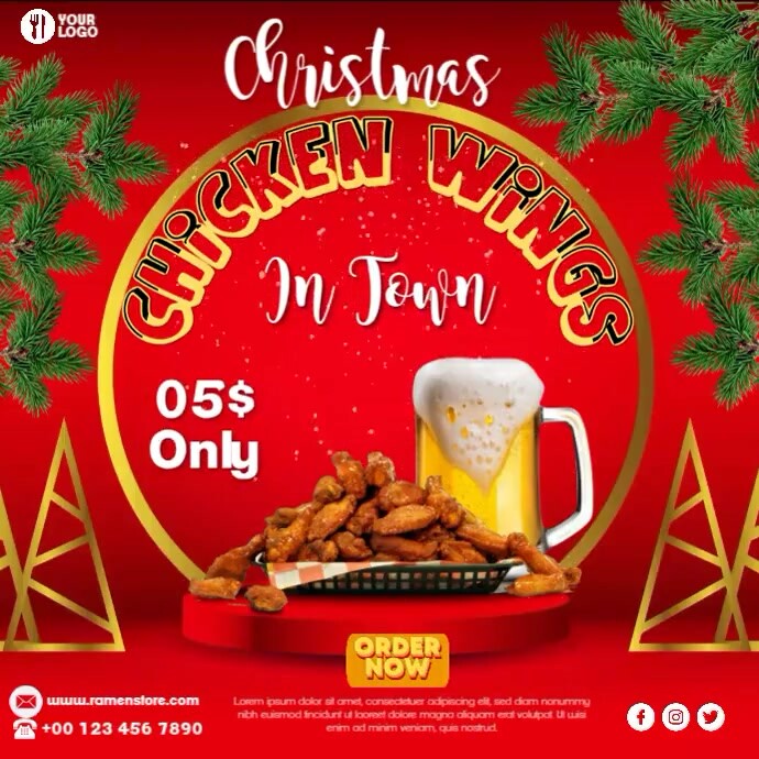 Copy of Christmas Chicken Wings Ads | PosterMyWall