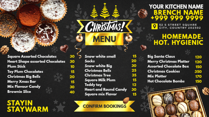 Christmas Chocolate Menu 2021 Template | PosterMyWall