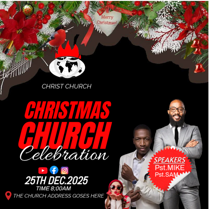 christmas church celebration Template | PosterMyWall